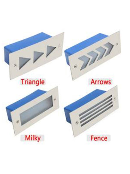 2W LED Staircase Step Light Milky Fence Arrows Triangle IP65